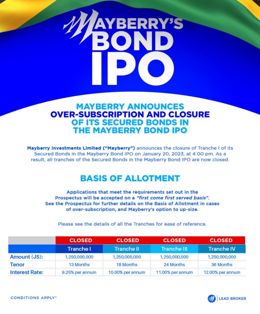 Mayberry announces its Over-Subscription and Closure its Secured Bonds ...